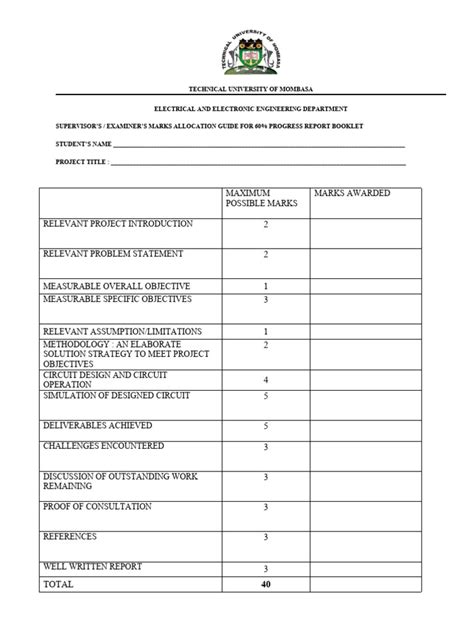 Project Marksheet 60 Booklet Pdf