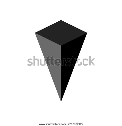 Inverted Triangular Base Pyramid Black On Stock Vector Royalty Free