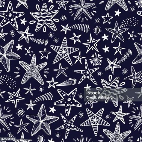 휴일 배경 화면 낙서 혜성과 별 원활한 패턴 벡터 일러스트 개성 개념에 대한 스톡 벡터 아트 및 기타 이미지 개성 개념