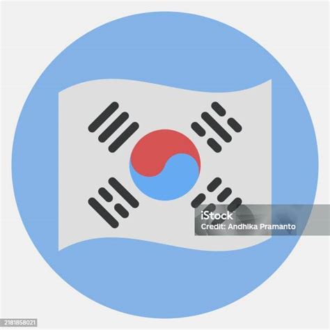 아이콘 대한민국 국기 한국 요소 색상 메이트 스타일의 아이콘입니다 인쇄물 포스터 로고 광고 인포그래픽 등에 적합합니다 0명에 대한 스톡 벡터 아트 및 기타 이미지 Istock