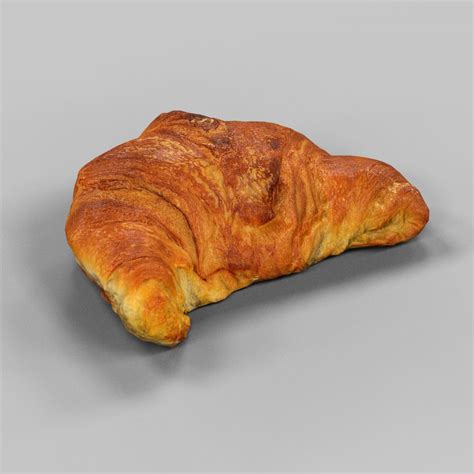 크로와상 현실적 3d 모델 20 Obj Free3d