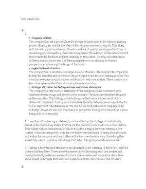 D081 V5 QBM3 Task 1 QBM3 Task 1 A Analyze The Internal Organizational Aspects Of The