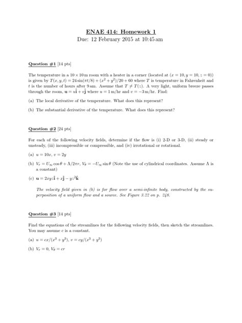 Homework 1 Pdf Fluid Dynamics Chemical Engineering
