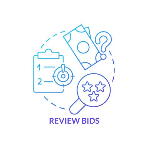 Review Bids Blue Gradient Concept Icon Procurement Management Plan