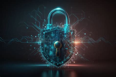 Cybersecurity Padlock Digital Lock On Technology Network Data Protection Cyber Securitym