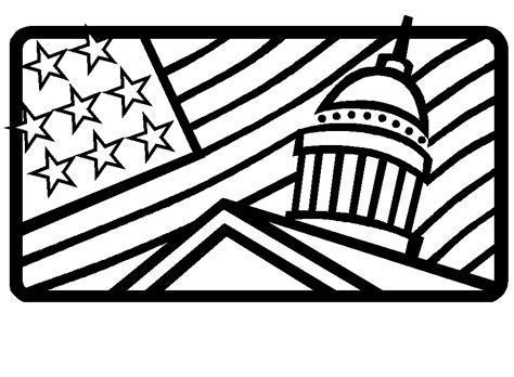 American Flag Fourth Of July Coloring Nation