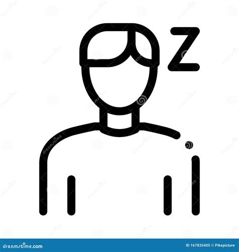 Drowsiness Man Icon Vector Outline Illustration Stock Vector