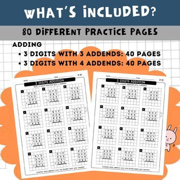Addition And Digits With Addends Practice Worksheets On Graph Paper