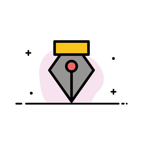 Editor Pen Photo Business Flat Line Filled Icon Vector Banner Template