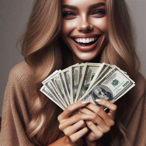 A Woman Holding A Dollar Bill That Says Quot Dollar Bills Quot
