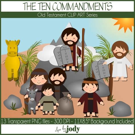 The Ten Commandments Old Testament Clip Art Bible Clip Art Etsy