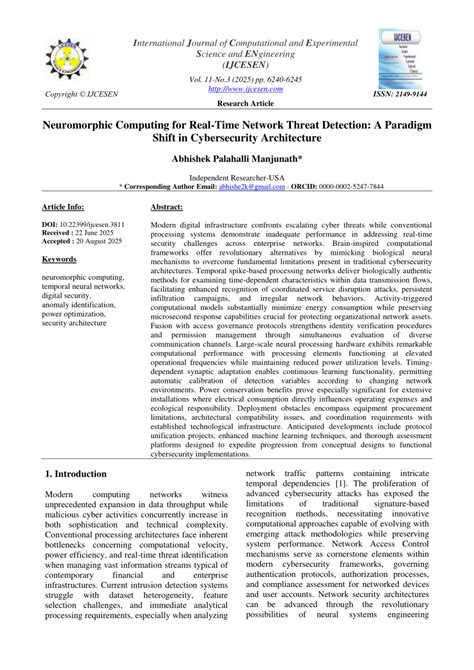 Pdf Neuromorphic Computing For Real Time Network Threat Detection A Paradigm Shift In