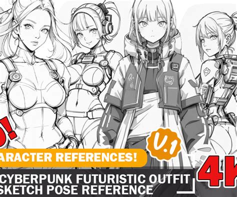 Artstation 390 Anime Cyberpunk Futuristic Outfit Sketch Reference