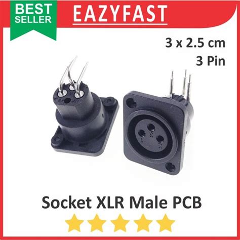 Jual Socket Audio Canon XLR Female Case Casing Body Panel PCB Stereo 3 P Pin Kaki 3P Jack Jek
