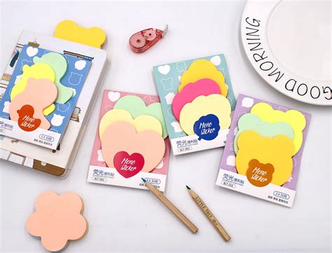 1 개대 다채로운 다채로운 심장 애플 잎 스티커 메모지 플래너 스티커 책 마크 사무실 학교 용품 문구메모패드 Aliexpress