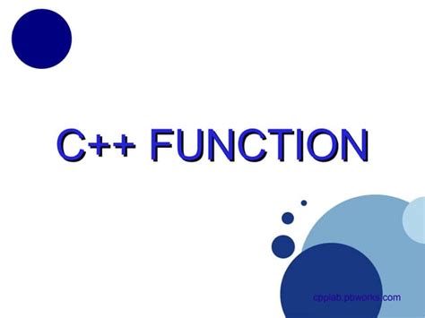 Functions In C Ppt Ppt