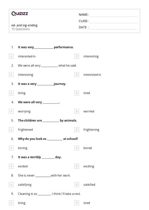 Printable Inflectional Endings Worksheets For Class 8 Quizizz