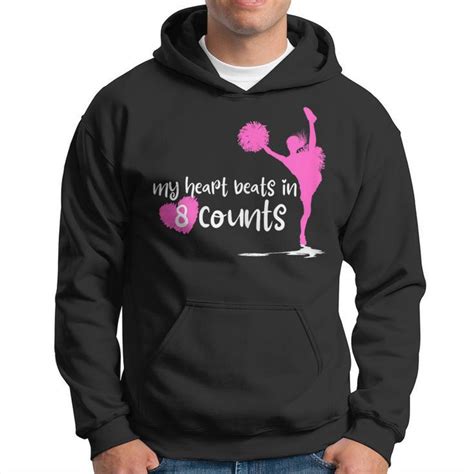 My Heart Beats In 8 Counts Cheerleader Cheerleading Cheer Hoodie