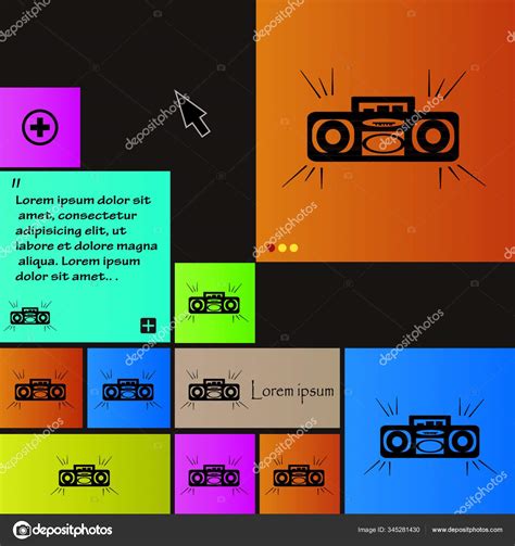 Radio Cassette Player Icon Sign Buttons Modern Interface Website Buttons Stock Vector By
