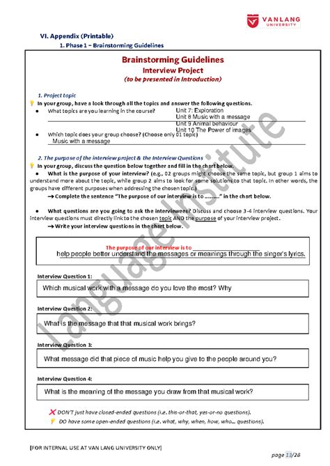 Phase 1 Brainstorming Guidelines [for Internal Use At Van Lang University Only] Page 13 28
