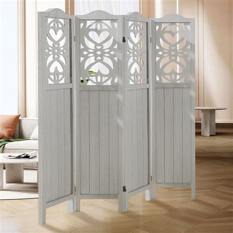 Aleesing 4 Panel Room Divider Fully Assembled Carved Room Dividers And Folding