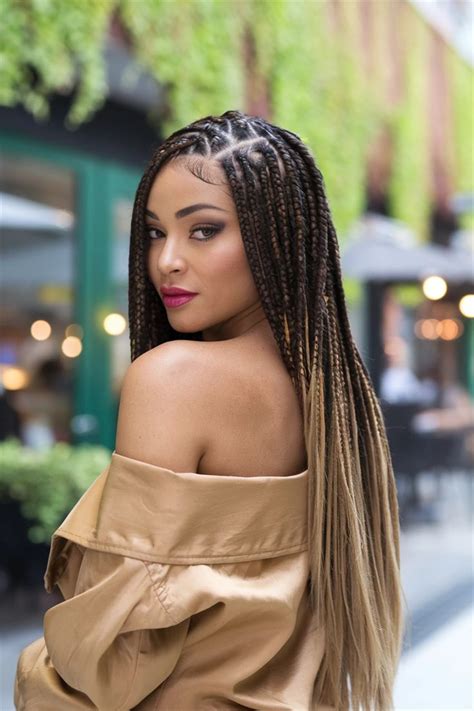 Elevate Your Style With A Medium Length Haircut And Stunning Box Braids
