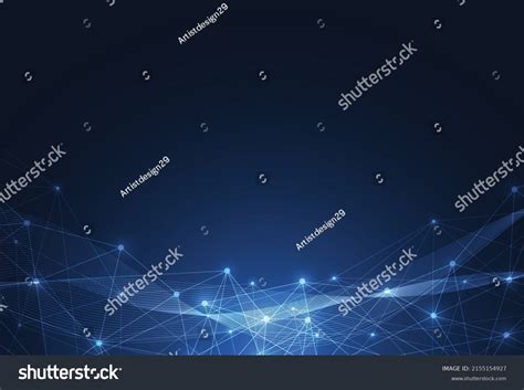 Abstract Technology Lines Dots Connection Background Stock Vector Royalty Free 2155154927