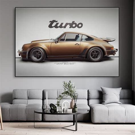 Retro Supercar Porsche 911 Turbo Poster And Print Luxury Etsy