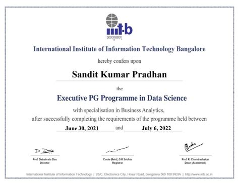 Sandit Kumar Pradhan On Linkedin Data Datascience Iiitbangalore Executivepg