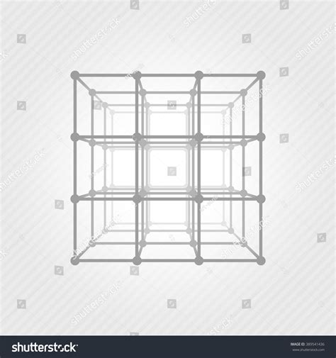 Wireframe 3d Mesh Polygonal Vector Cube Vector De Stock Libre De