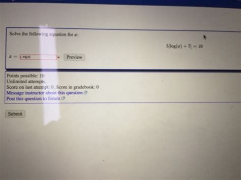 Solved Solve The Following Equation For Z X S Log X Chegg Com