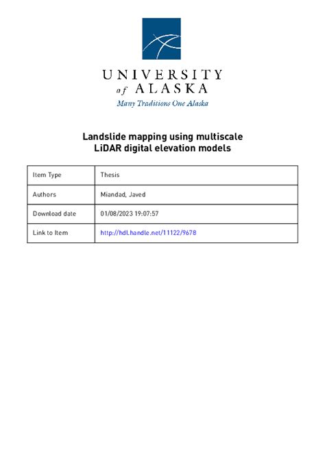 Pdf Landslide Mapping Using Multiscale Lidar Digital Elevation Models