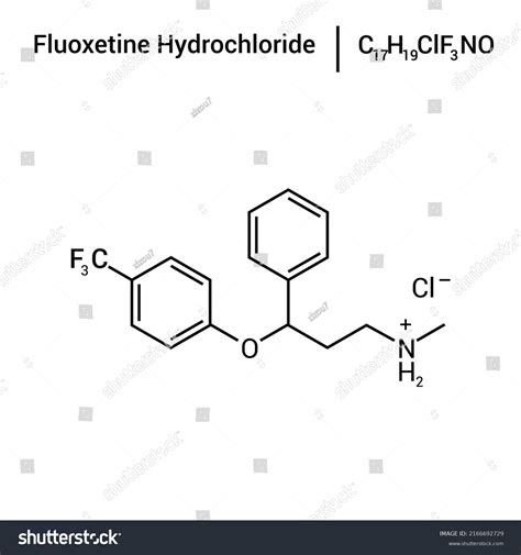 Chemical Structure Fluoxetine Hydrochloride C17h19clf3no Stock Vector Royalty Free 2166692729