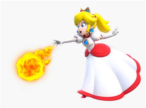 Princess Peach Fire Flower Hd Png Download Kindpng