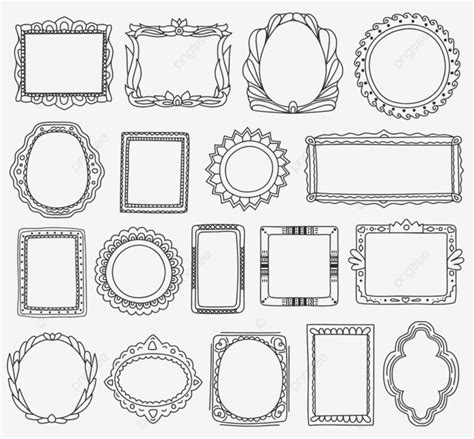 낙서 사진 프레임 프레임 그림 또는 거울 벡터 Png 일러스트 및 벡터 에 대한 무료 다운로드 Pngtree