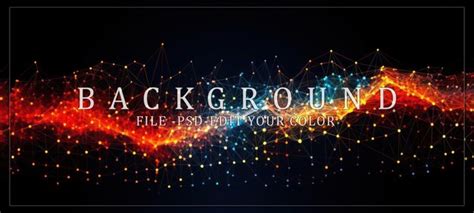 Abstract Digital Wave With Interconnected Nodes Premium Ai Generated Psd