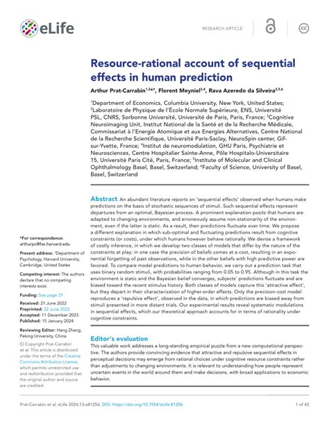 Pdf Resource Rational Account Of Sequential Effects In Human Prediction