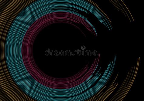 Colorful Minimal Circular Lines Abstract Tech Background Stock Illustration Illustration Of