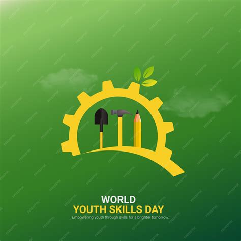Premium Vector World Youth Skills Day Creative Ads Design World Youth
