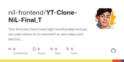 Github Nil Frontend Yt Clone Nil Final T This Youtube Clone Have