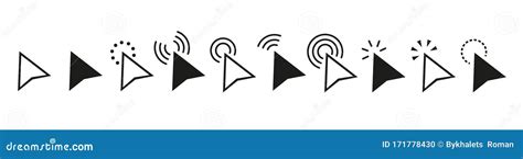 pointers mouse cursors vector computer clicking icons white cursor