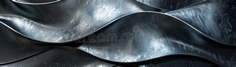 Abstract Close Up Of Wavy Metallic Surface With Light Reflections Creating A Modern And