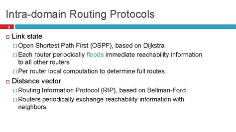 Cs 3700 Networks And Distributed Systems Intra Domain