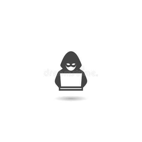 Simple Hacker Icon With Shadow Stock Vector Illustration Of Face Simple Hacker Icon With Shadow Stock Vector Illustration Of Face