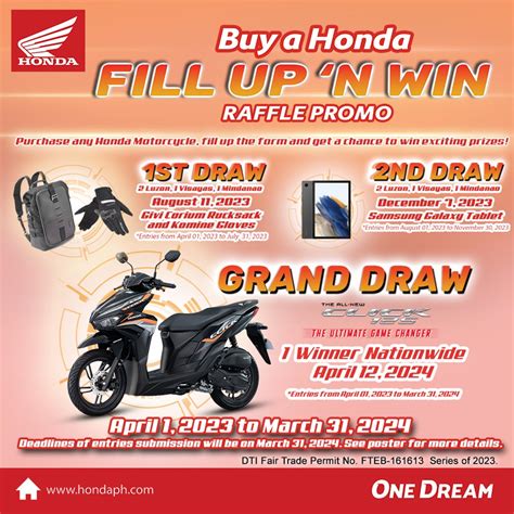 Hondaph 2023 Fill Up ‘n Win Raffle Promo