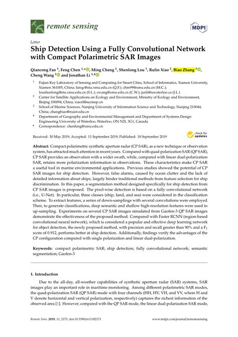 pdf remote sensing ship detection using a fully convolutional network