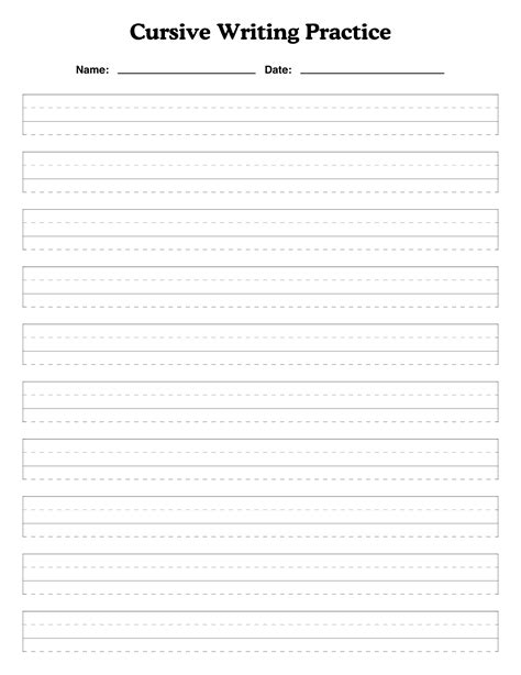 Free Printable Cursive Practice Sheets