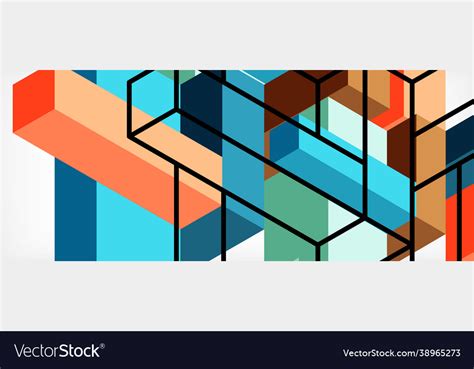 Abstract Background 3d Cubes Cubic Elements Vector Image