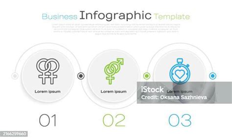 중앙 스톱워치에서 여성 성별 기호 성별 및 하트를 설정합니다 비즈니스 인포그래픽 템플릿입니다 벡터 0명에 대한 스톡 벡터 아트