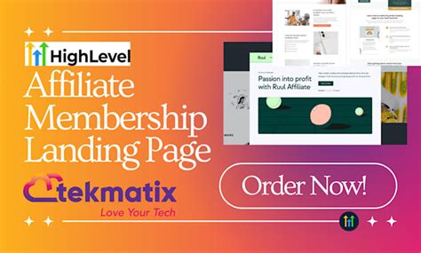 Setup Tekmatix Ghl Affiliate Membership Landing Page Forms Workflows